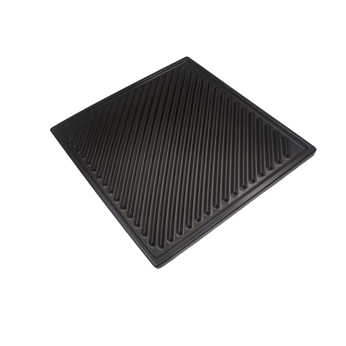 Glazed Striped Square Grill Stone Perfect For High Temperature Bbq